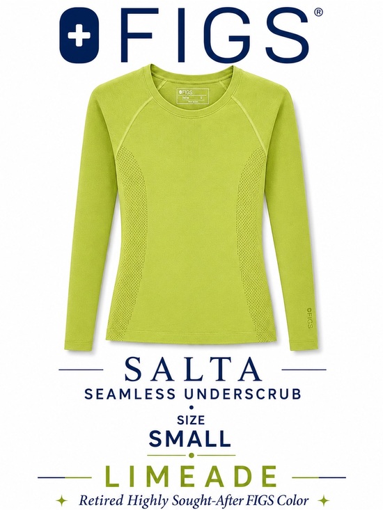 Figs | Tops | Figs Salta Seamless Underscrub Top Small Limeade Retired ...